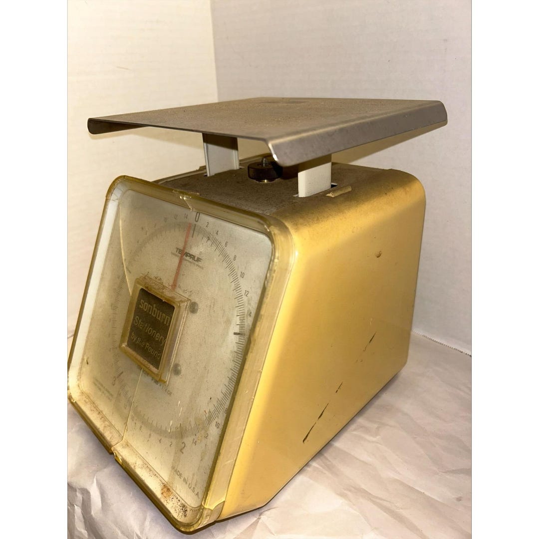 Vintage Sunbeam Tempro Stationery Scale 25 Lb Capacity Metal & Plastic ...