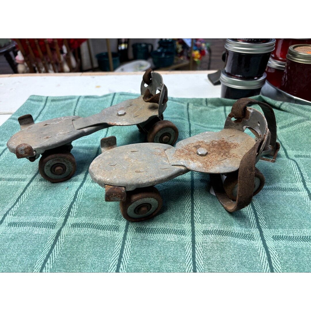 Vintage Antique Metal Roller Skates No Key - Etsy