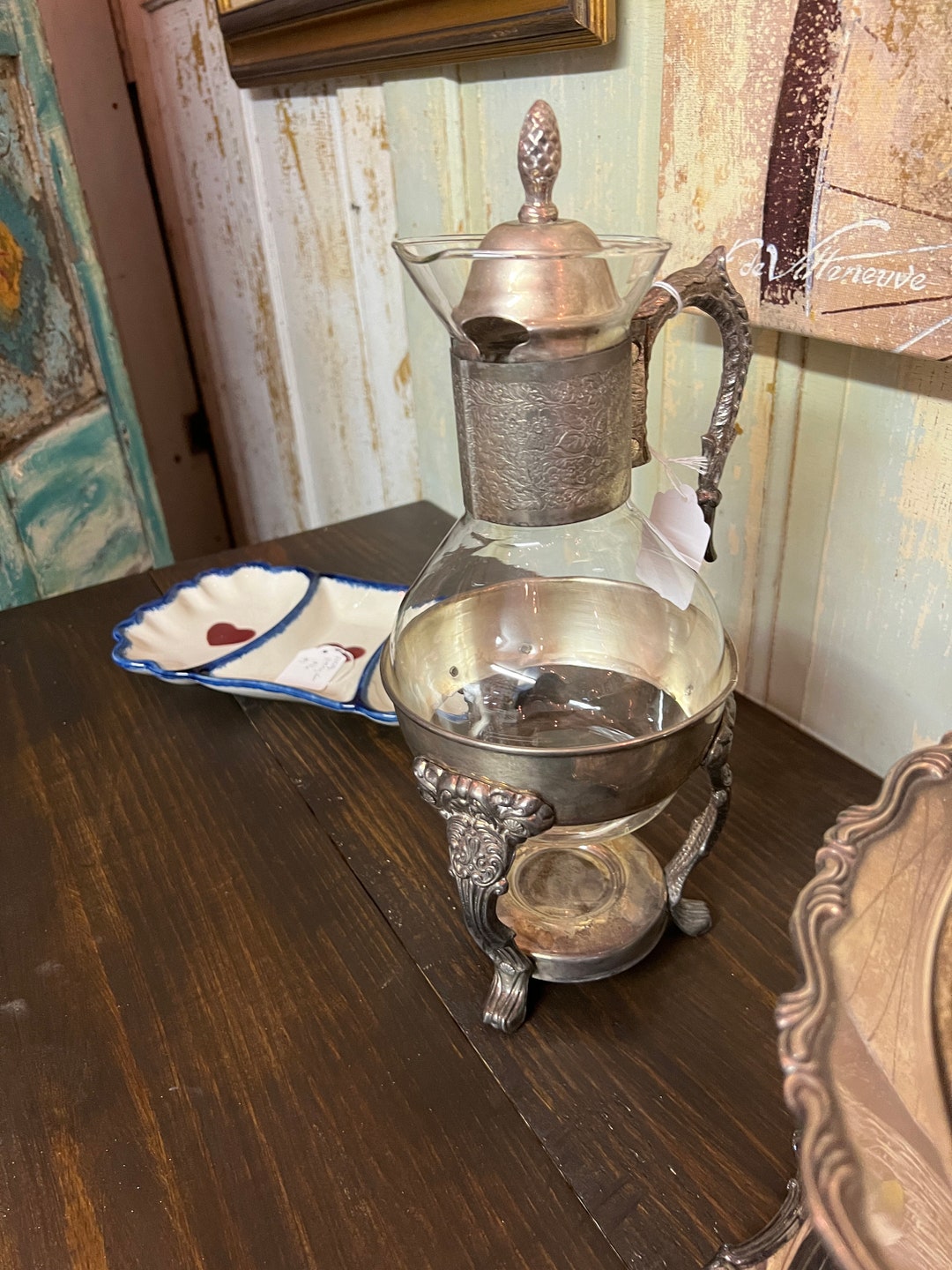 Coffee / Tea Carafe With Burner Stand Silver Plated Vintage - Etsy