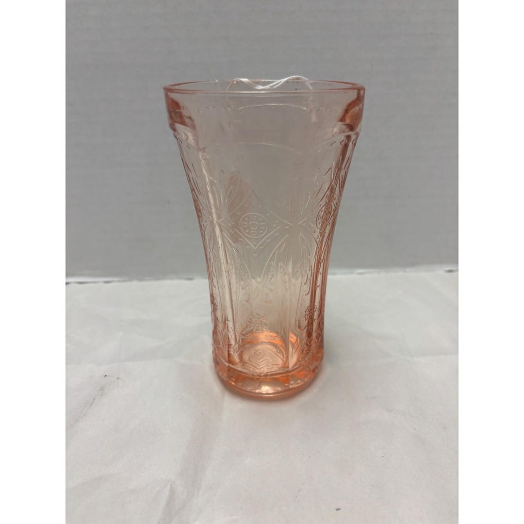 Vintage Pink Depression Glass Goblet With Mandala Patterns - Etsy