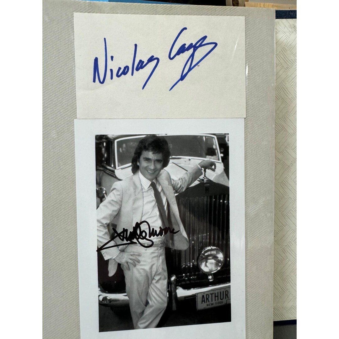 Nicolas Cage & Dudley Moore Signed Photo Display With Rolls-royce Image ...