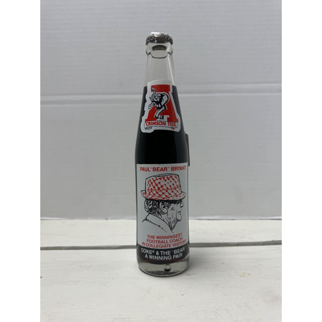 Paul "bear" Bryant Coca-cola Commemorative Bottle 10 Fl Oz Crimson Tide ...