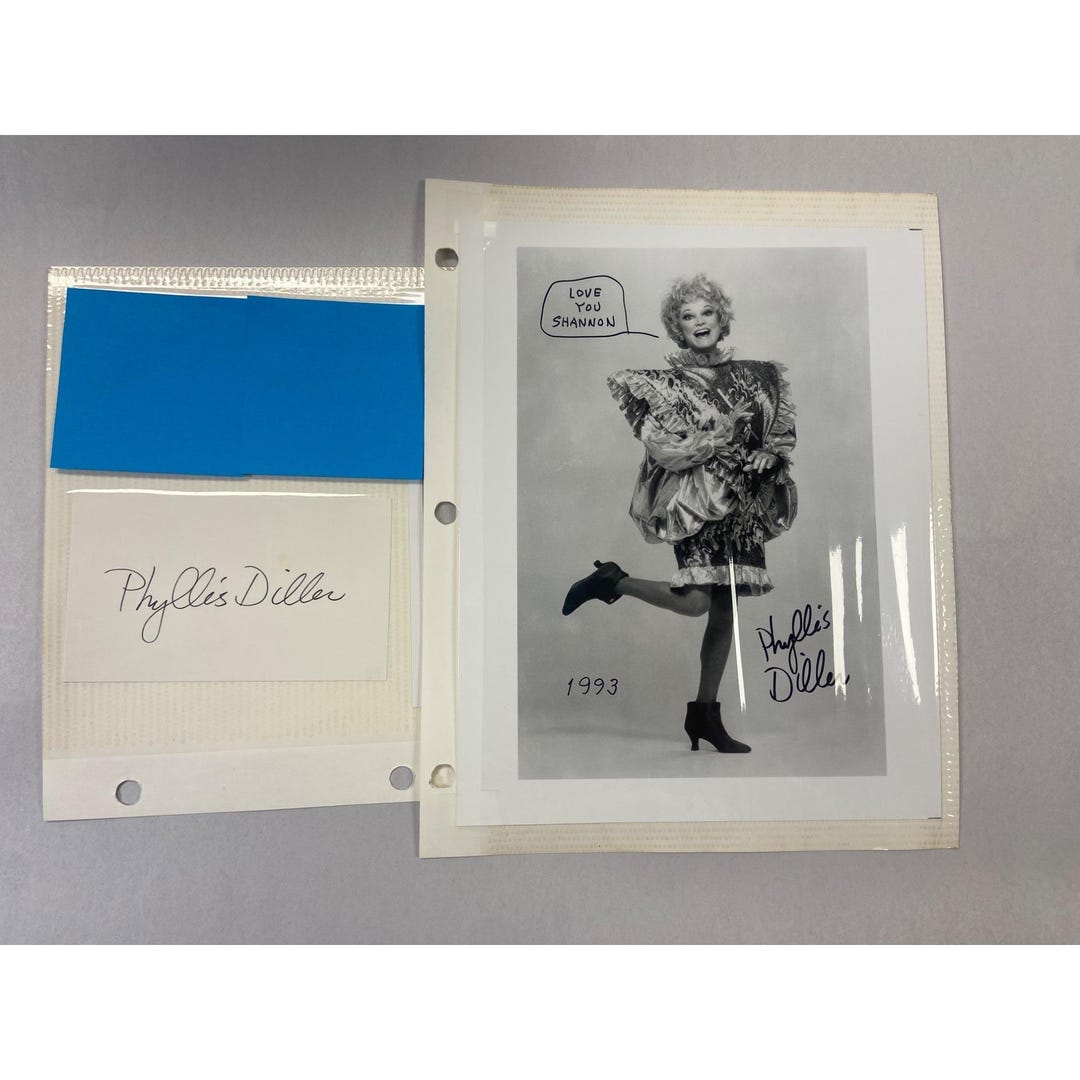 Phyllis Diller Signed 1993 Photograph With Personalized Message ...