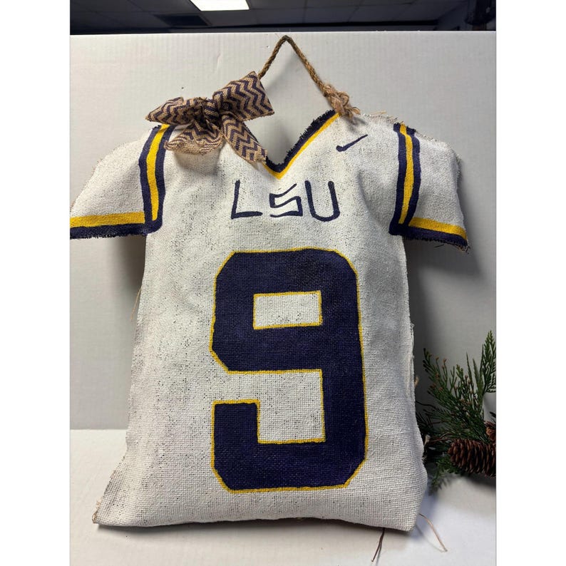 LSU Geaux Tigers Purple and Gold Burlap Door Hanger Jersey - Etsy