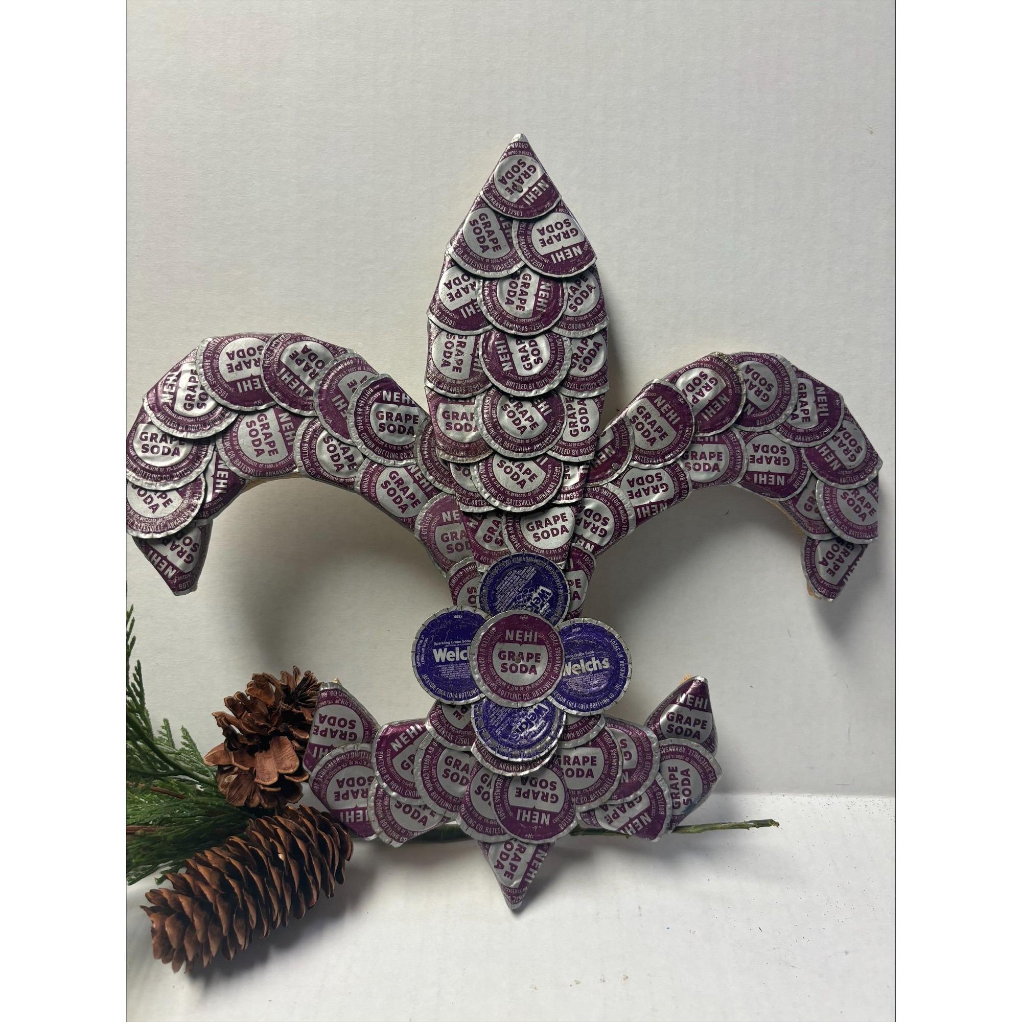 Purple Nehi Grape Soda Bottle Cap Art Fleur De Lis Natchez Bottle Cap ...