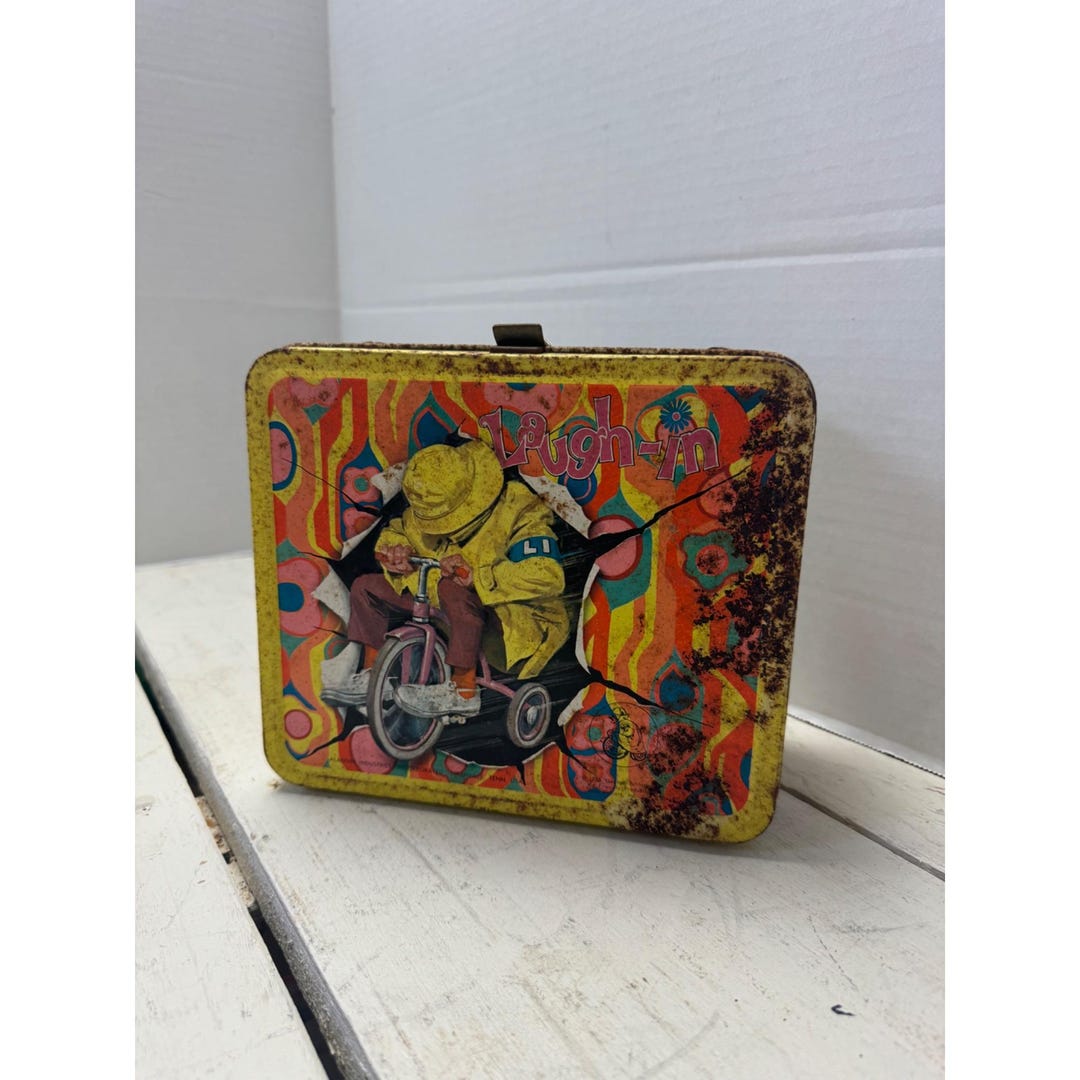 Vintage Laugh-in Metal Lunchbox 1968 Yellow Psychedelic Humor Art Retro ...