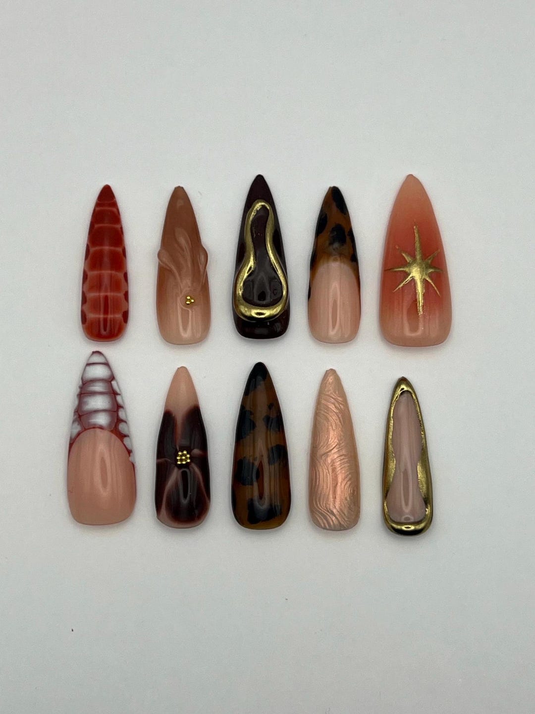 Tortoise Topaz Chic, Press on Nails - Etsy