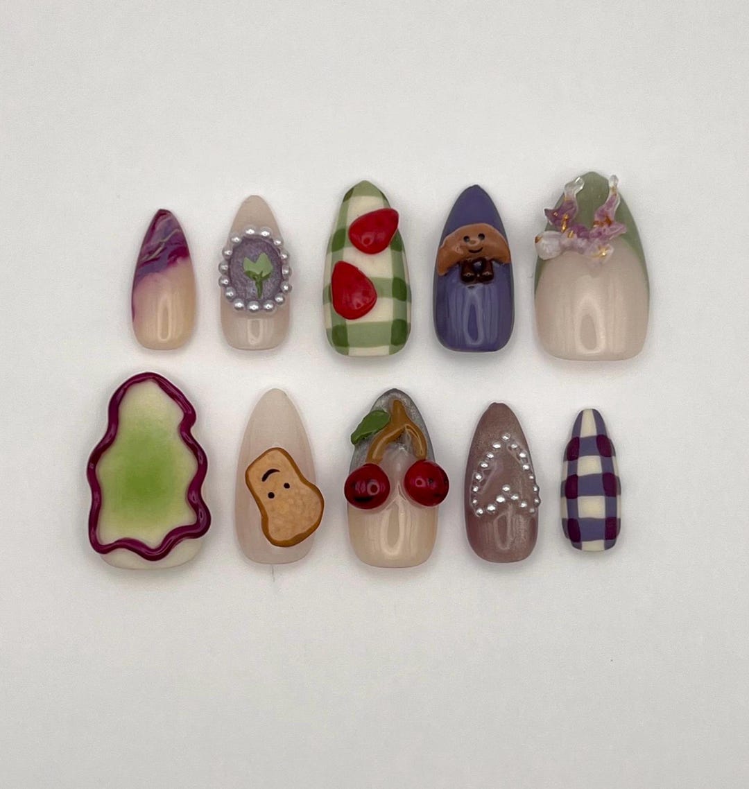 Jellycat Patchwork, Press on Nails - Etsy