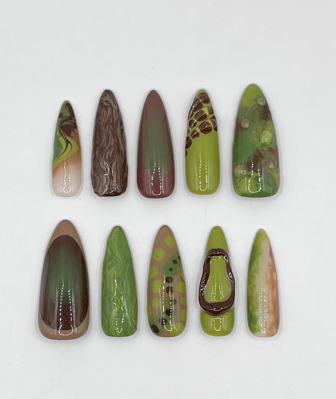 Shrek's Swamp, Press on Nails - Etsy