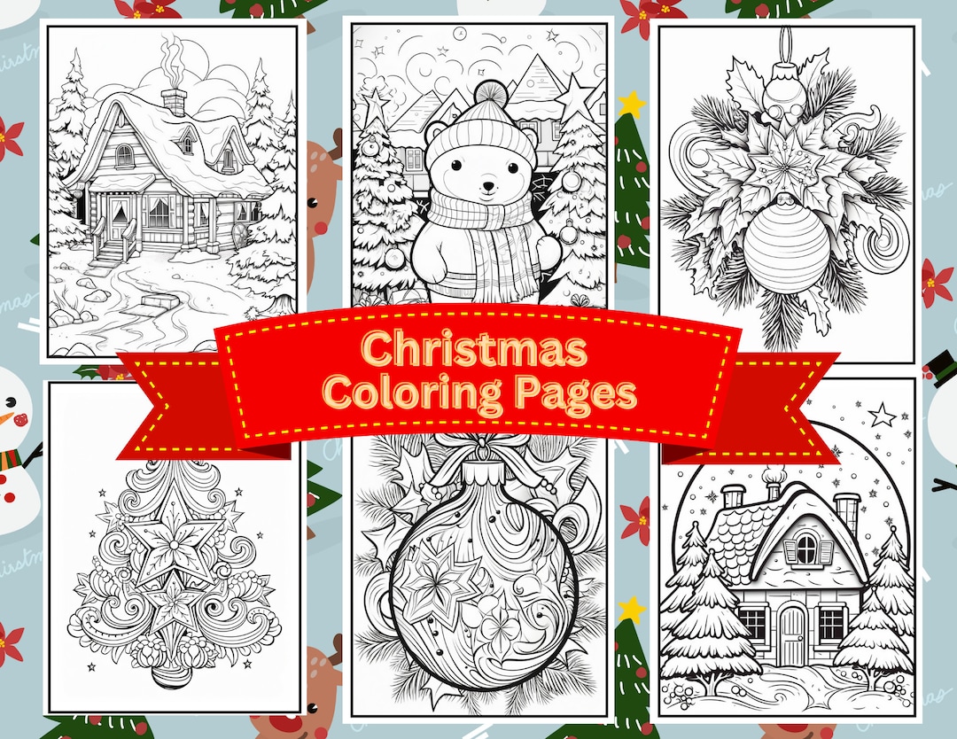 Christmas Coloring Pages Winter Coloring Printable Adult Coloring ...