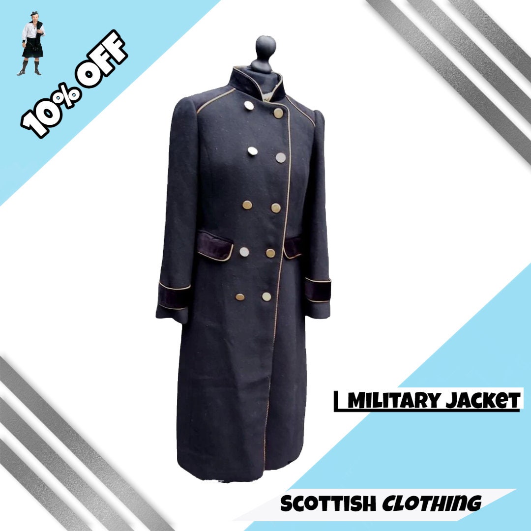 Handmade Men's Long Black Coat Black Long Coat, Uniform Hussar, Lancer ...