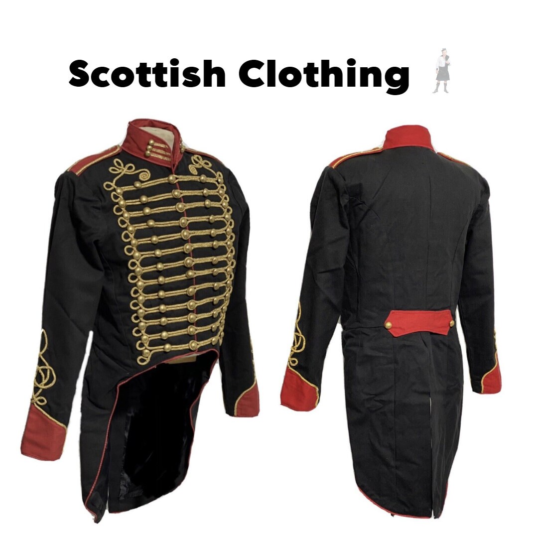 Handmade Mens Steampunk Hussar Black Tailcoat , Men's Parade Jacket ...