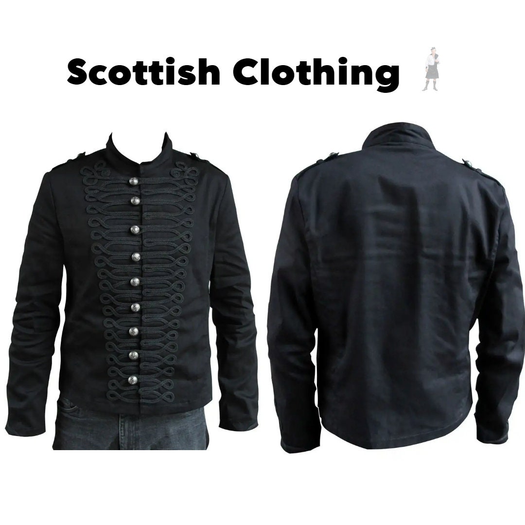 Handmade Men Cotton Military Parade Tunic Gothic Jacket , New Men's ...