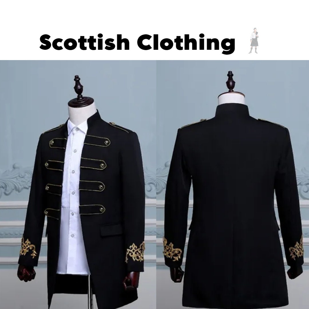 Handmade Steampunk Military Uniform Men Vintage Military Tunic Court ...