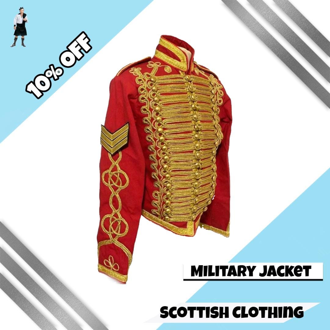 British Army Cavalry Jacket Steampunk Military Uniform Handmade Modern ...