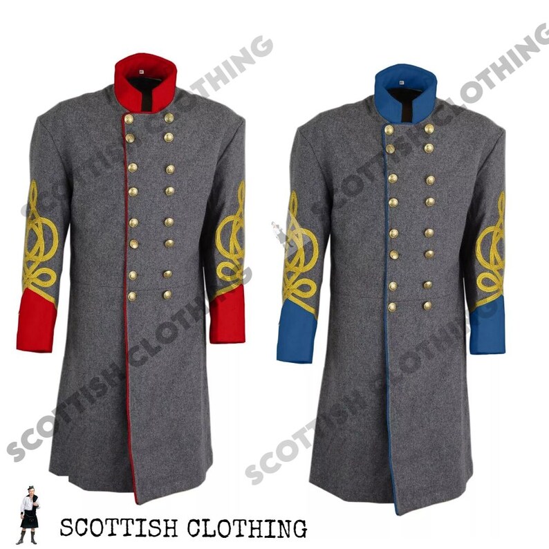 New Handmade Officer Grey Frock Coat , Military Jacket , Men's Military ...