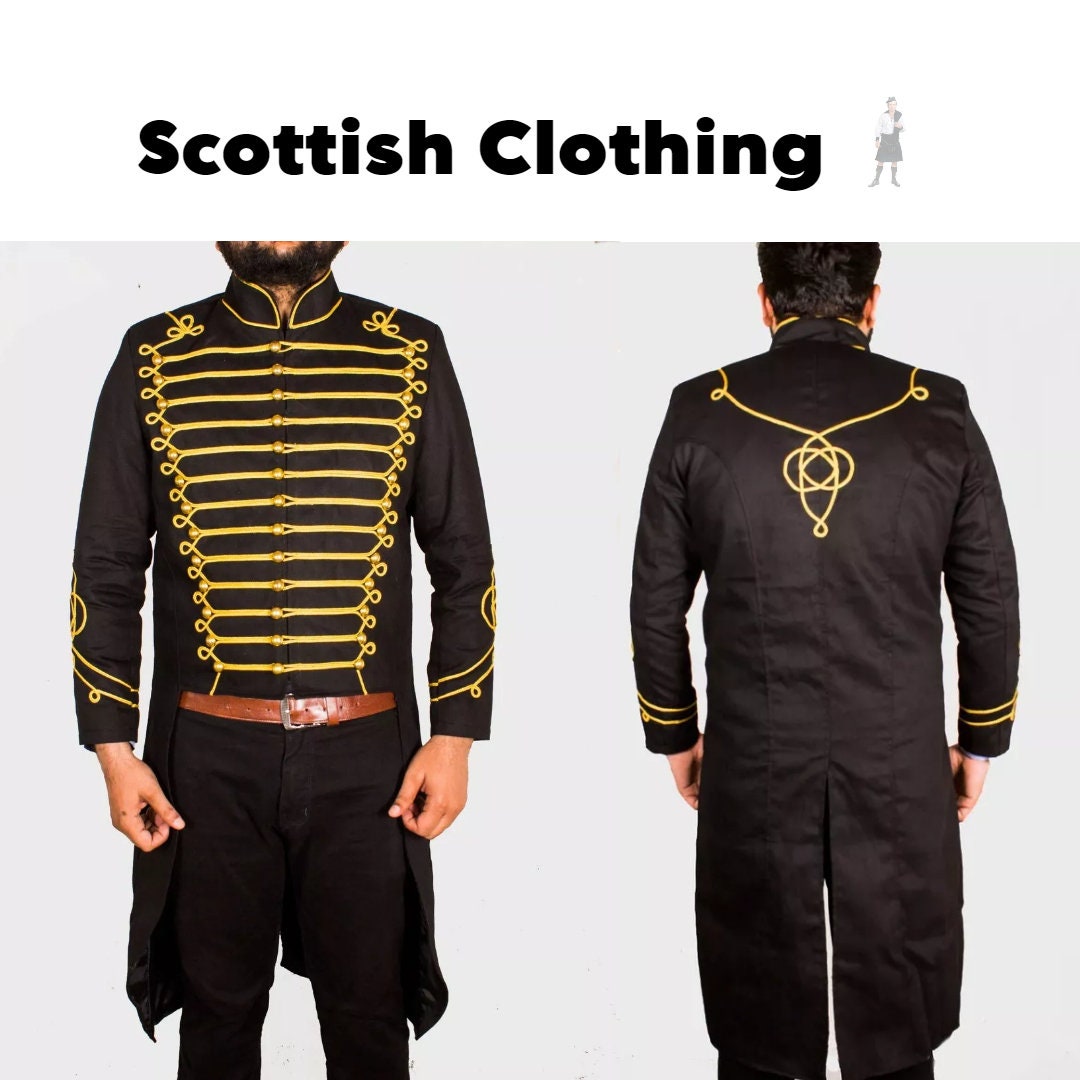 Handmade Men's Military Long Tail Coat, Men's Steampunk Military Gothic ...