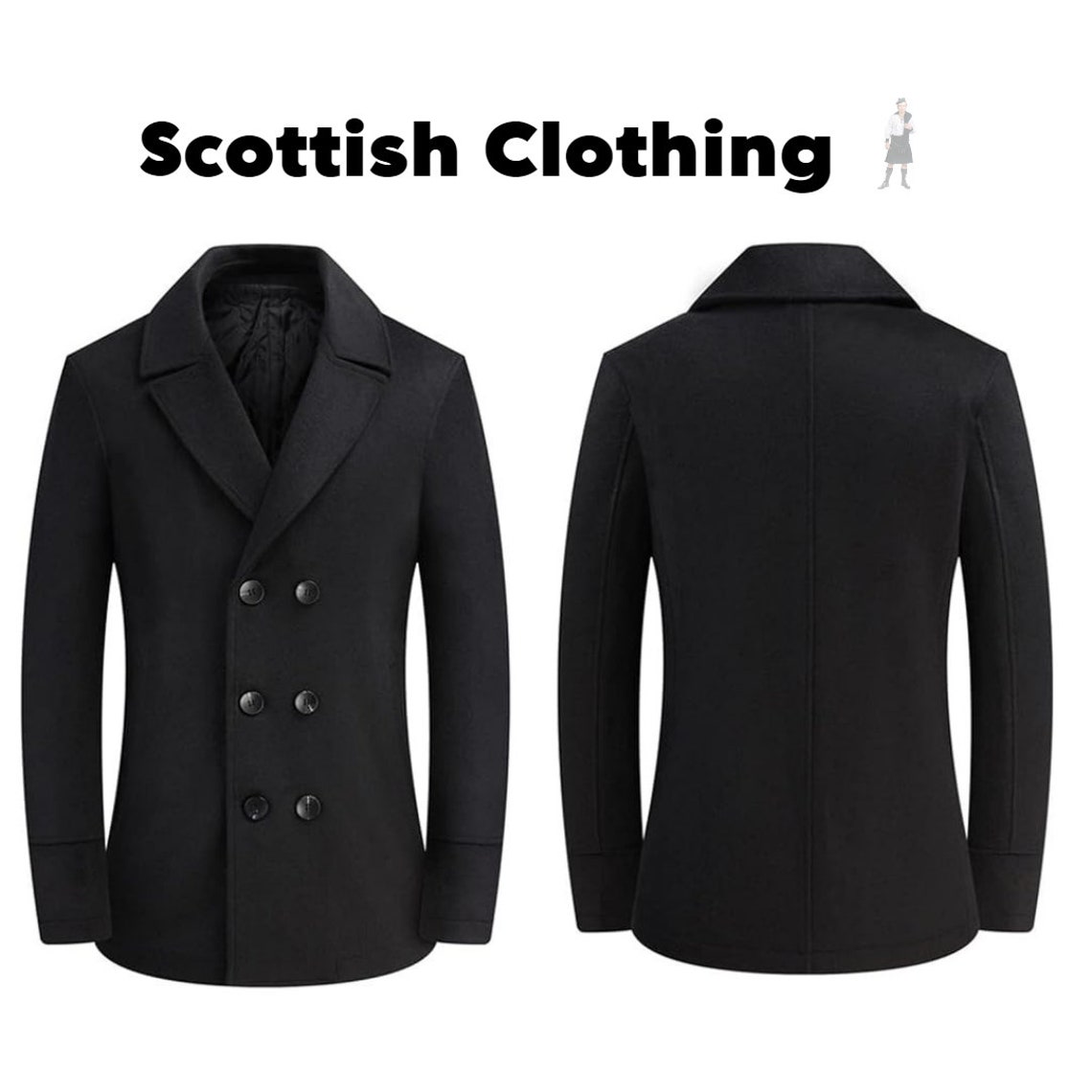 Handmade Men's Wool Coat, Men's Double Breasted British Style Wool Coat ...