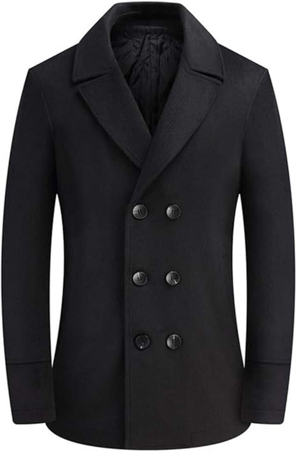 Handmade Men's Wool Coat, Men's Double Breasted British Style Wool Coat ...