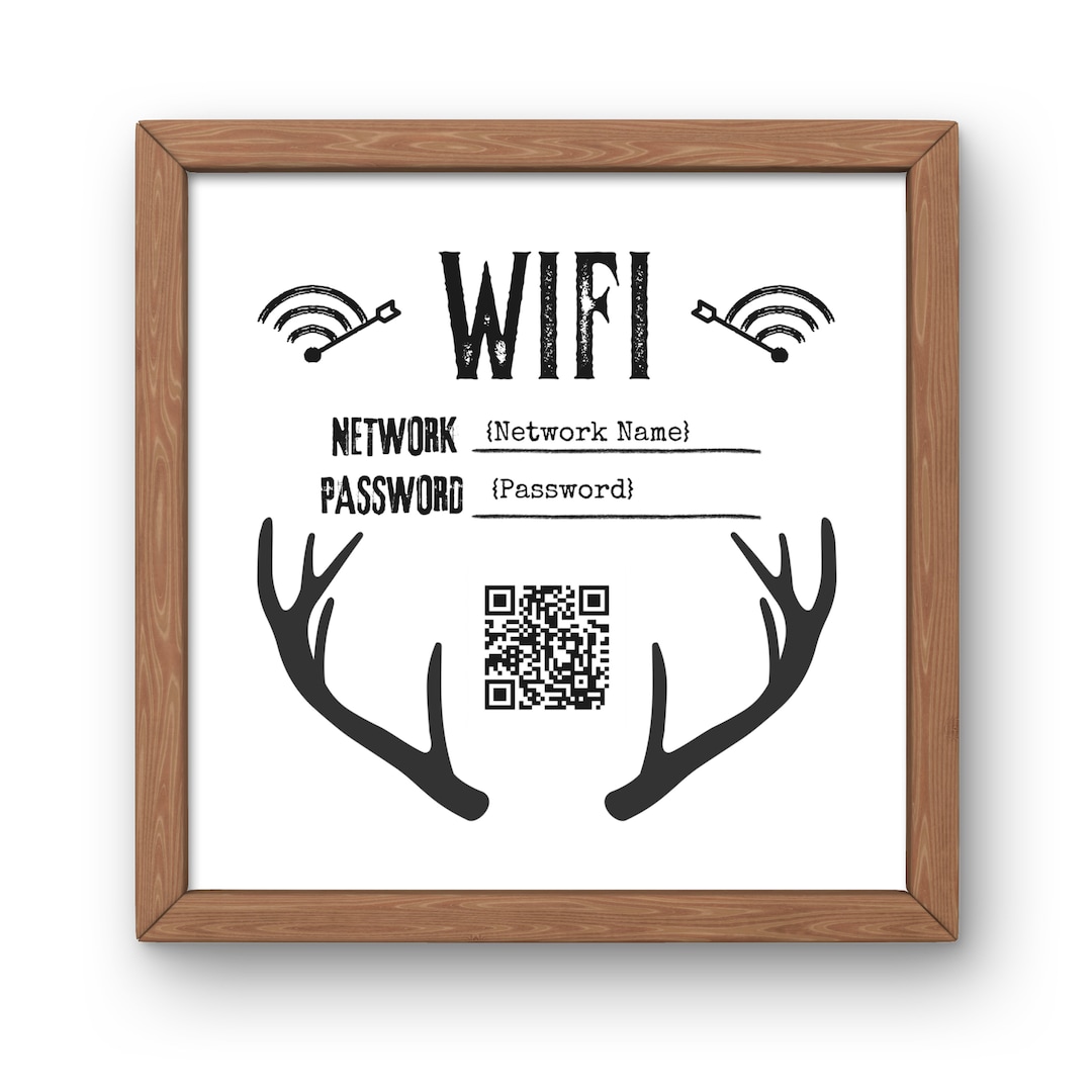 Wifi Password QR Sign, Editable Wifi Sign, Wifi Password Printable ...