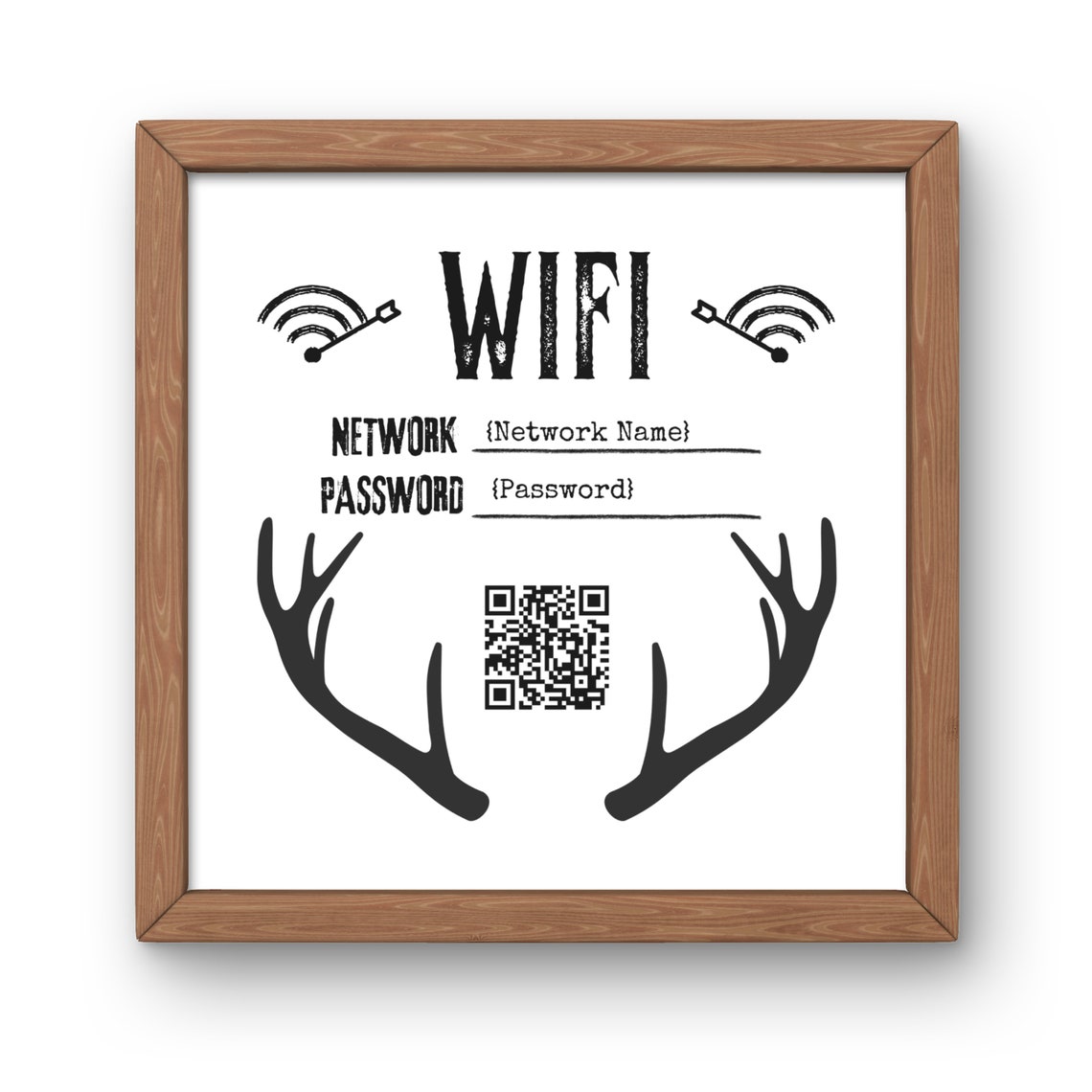 Wifi Password QR Sign, Editable Wifi Sign, Wifi Password Printable ...