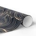 Navy Wrapping Paper Elegant Paper Blue Flowing Line Trendy Gift Wrap ...