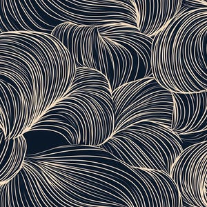 Navy Wrapping Paper Elegant Paper Blue Flowing Line Trendy Gift Wrap ...