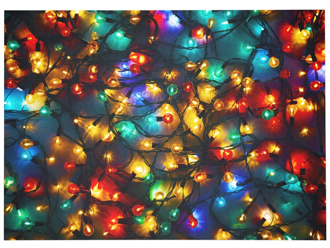 Christmas Lights Jigsaw Puzzle Winter Holiday 1000 Piece Challenge ...