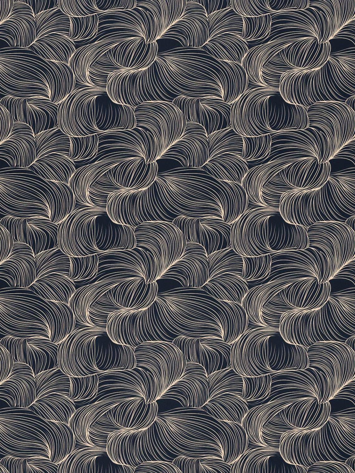 Navy Wrapping Paper Elegant Paper Blue Flowing Line Trendy Gift Wrap ...