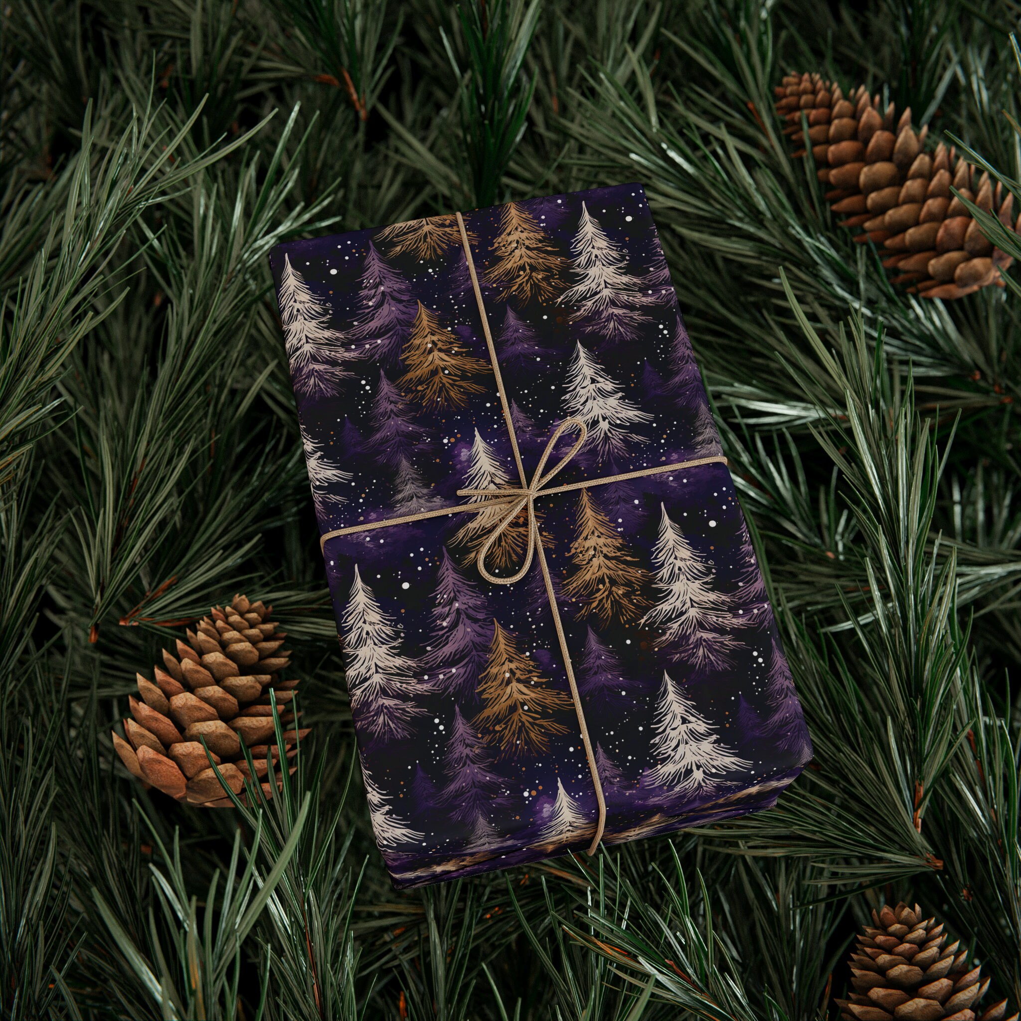 Enchanted Forest Gift Wrap Paper Winter Trees Wrapping Nature Inspired ...