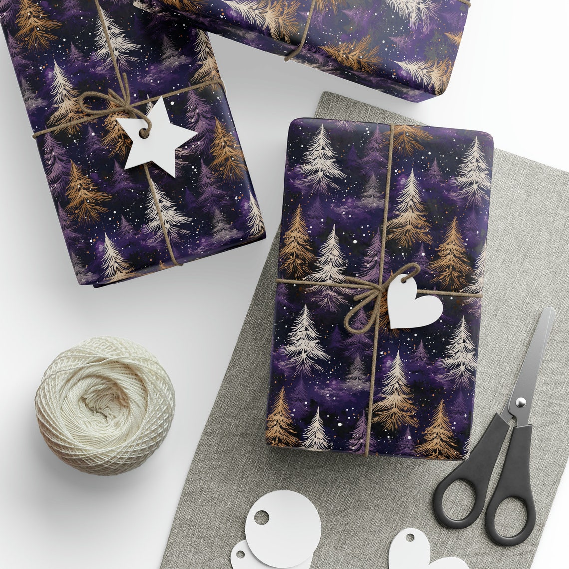 Enchanted Forest Gift Wrap Paper Winter Trees Wrapping Nature Inspired ...