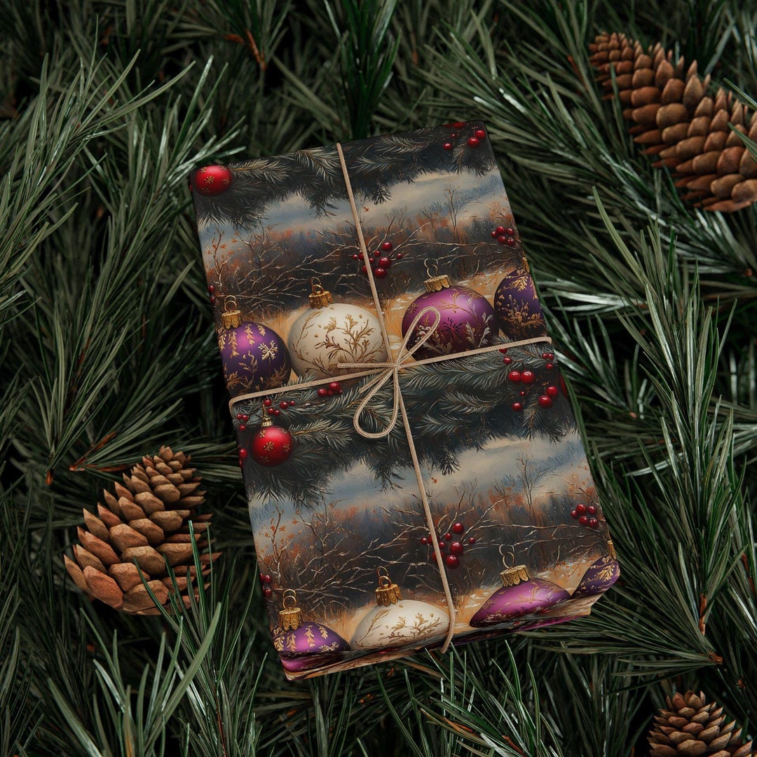 Elegant Holiday Wrapping Paper Christmas Gift Wrap Ornament Gift Wrap ...