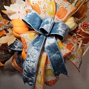 Hello Pumpkin Fall Wreath, Autumn Front Door Decor, Harvest Pumpkin ...