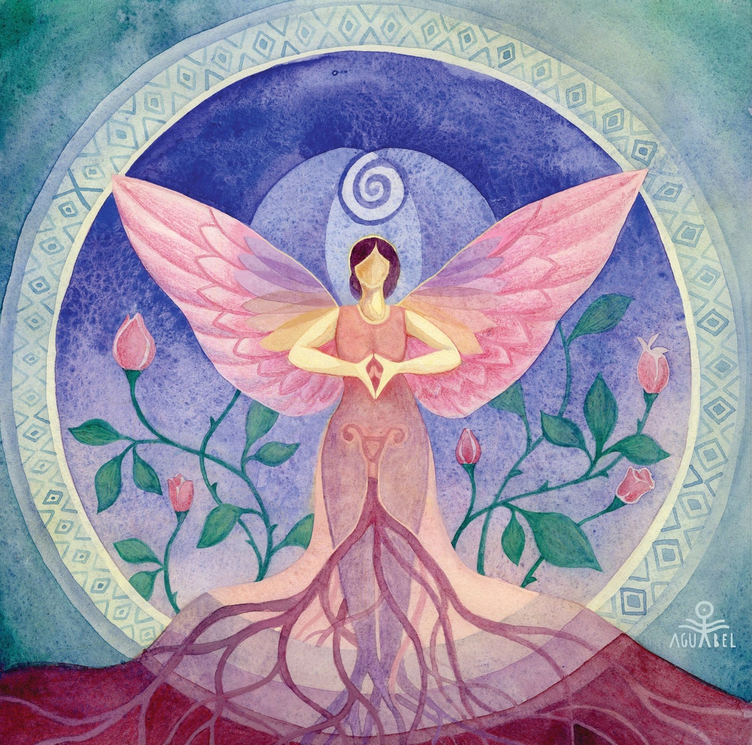 Roots & Wings • Art Print Angel Feminine Healing Illustration ...