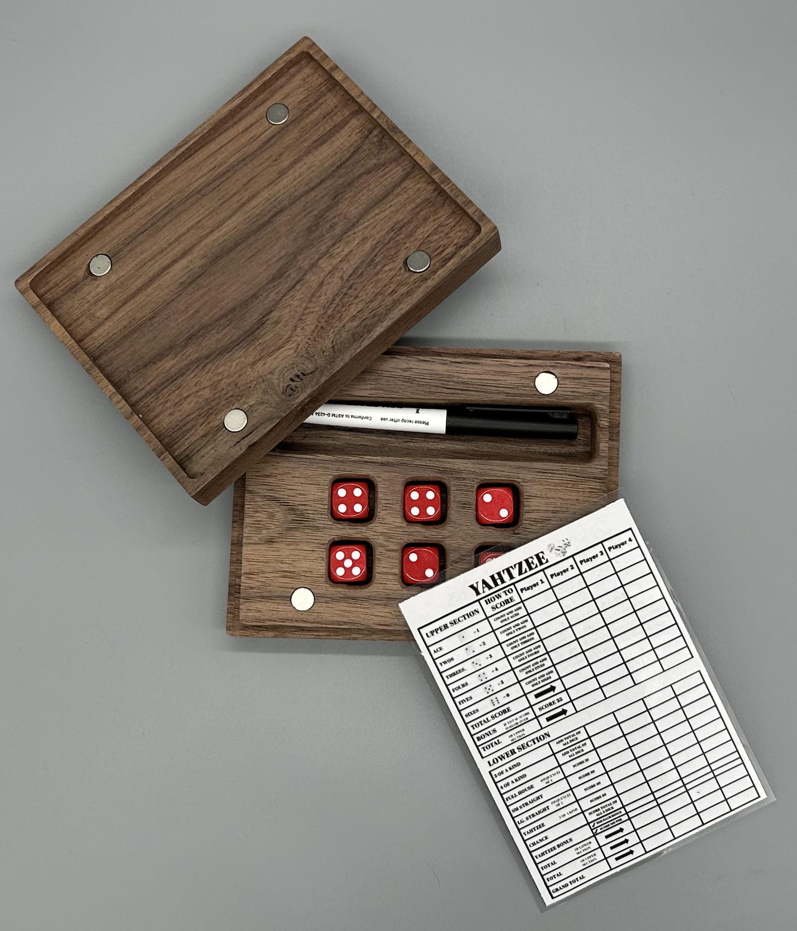 Walnut Yahtzee / 10 Thousand Game Box - Etsy