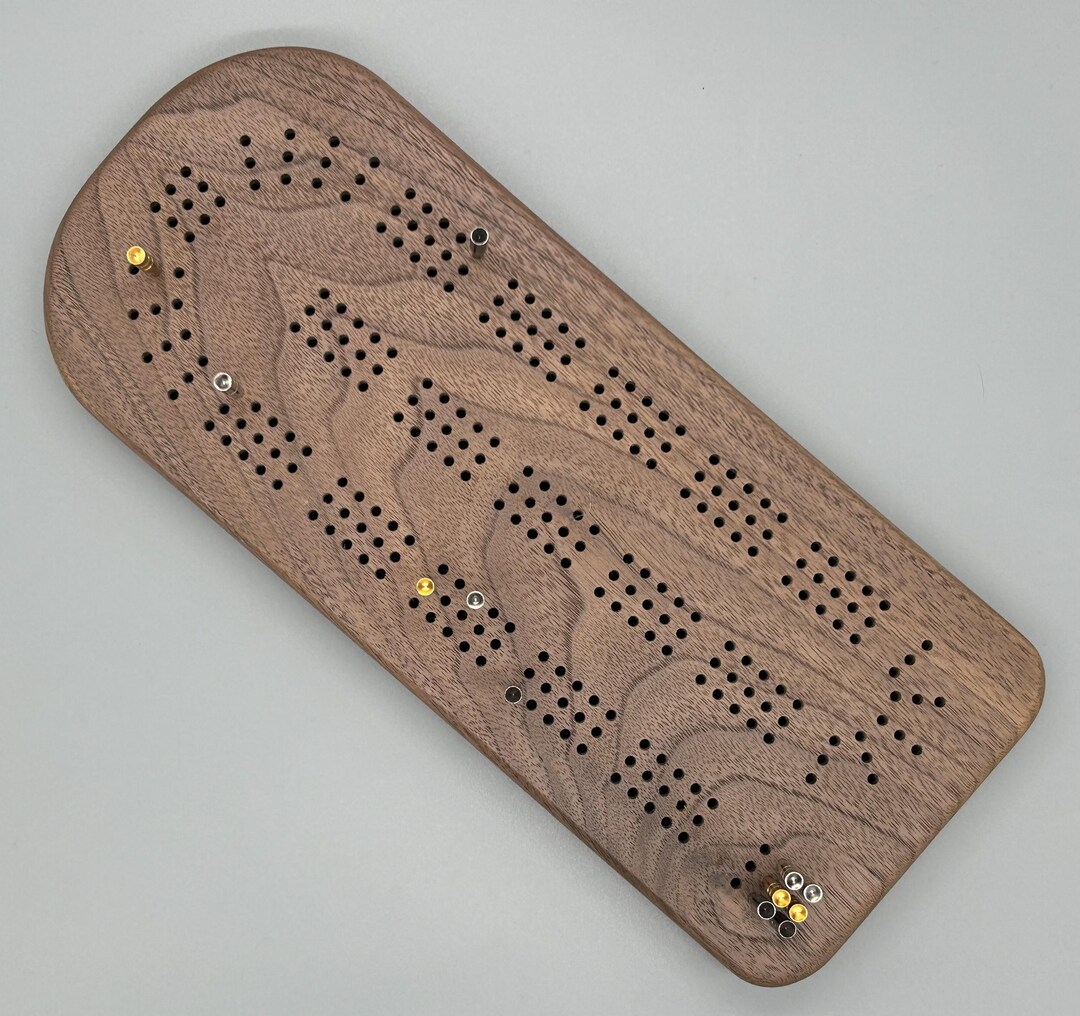 Walnut Wood Cribbage Board - Etsy