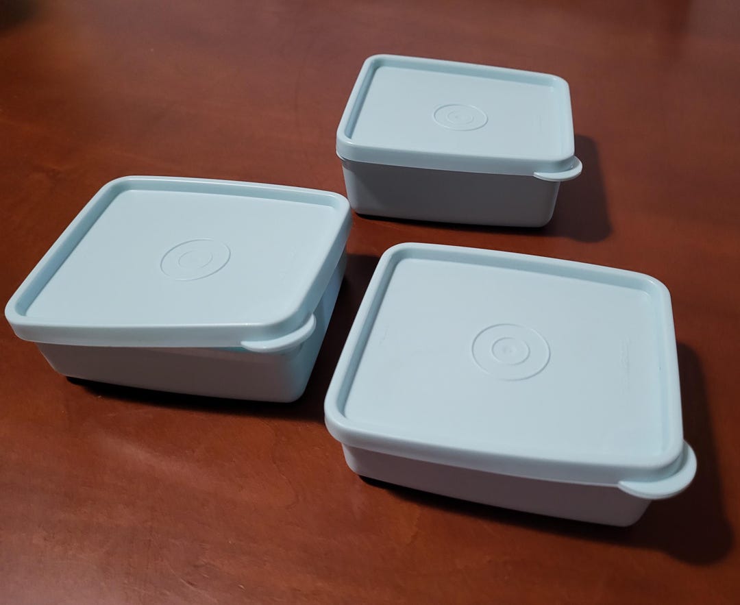 Vintage Tupperware Mini Square Keepers: Light Blue, Set of 3 - Etsy