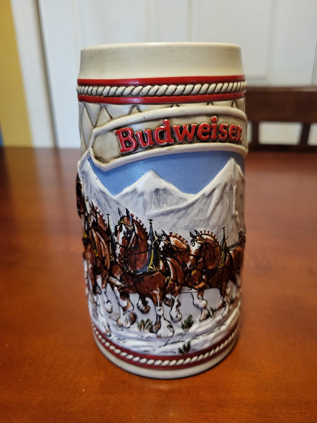 Vintage 1985 Budweiser Stein "a" Series Snow Capped Mountains W ...