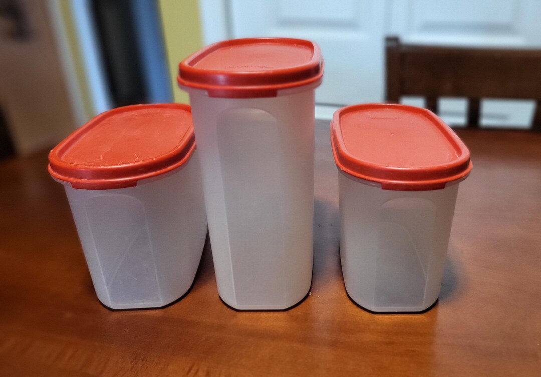 Vintage Tupperware Modular Mates, Two 4 3/4 Cup (1612-21), and One 7 1/ ...
