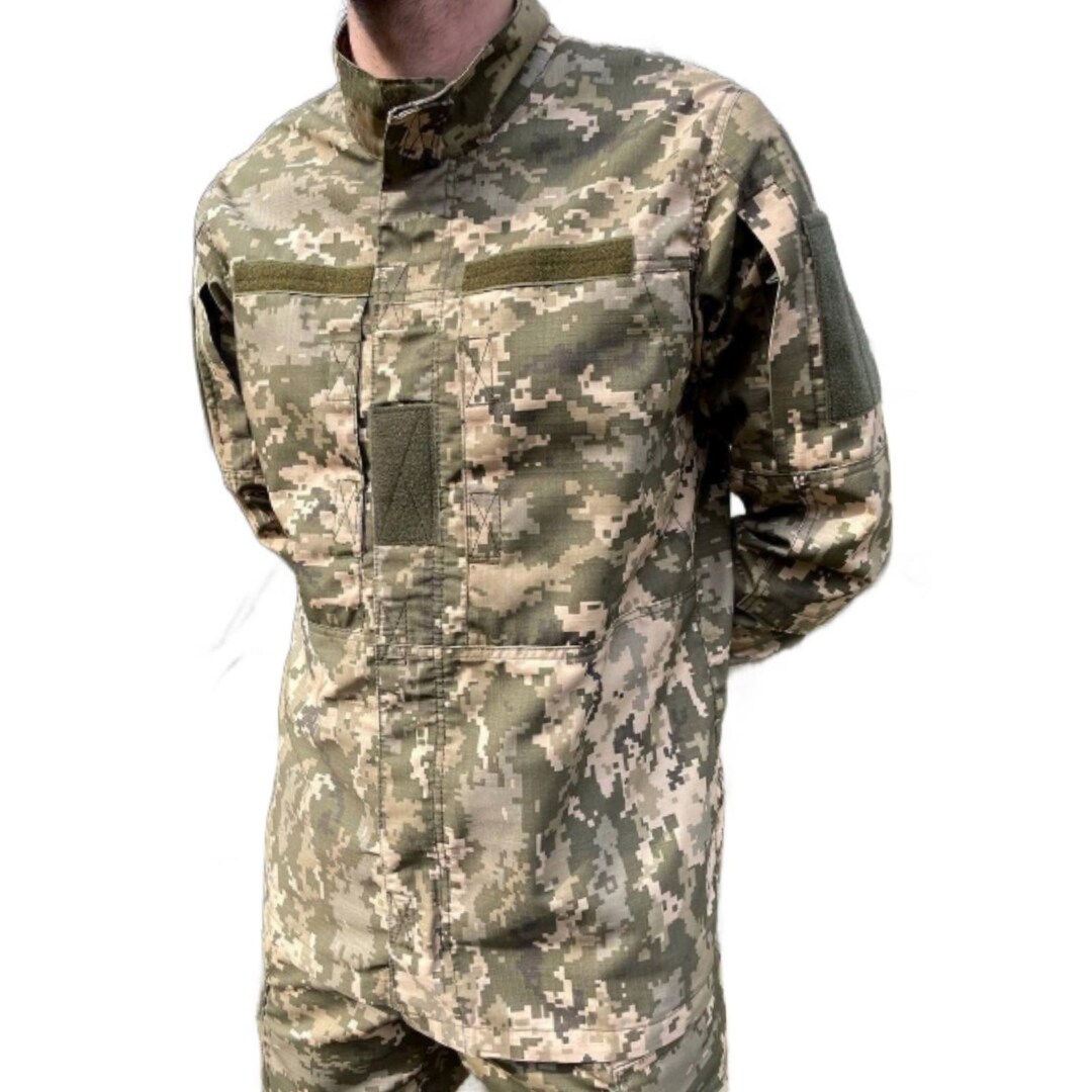 Vintage Ukrainian Original Military Jacket - Handcrafted Pixel Tactical ...