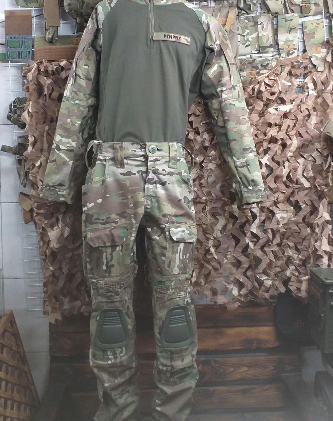 Set of Multicam Uniform. Crye Combat Shirt and Crye Pants With Knee Pads. Uniform of the Armed ...