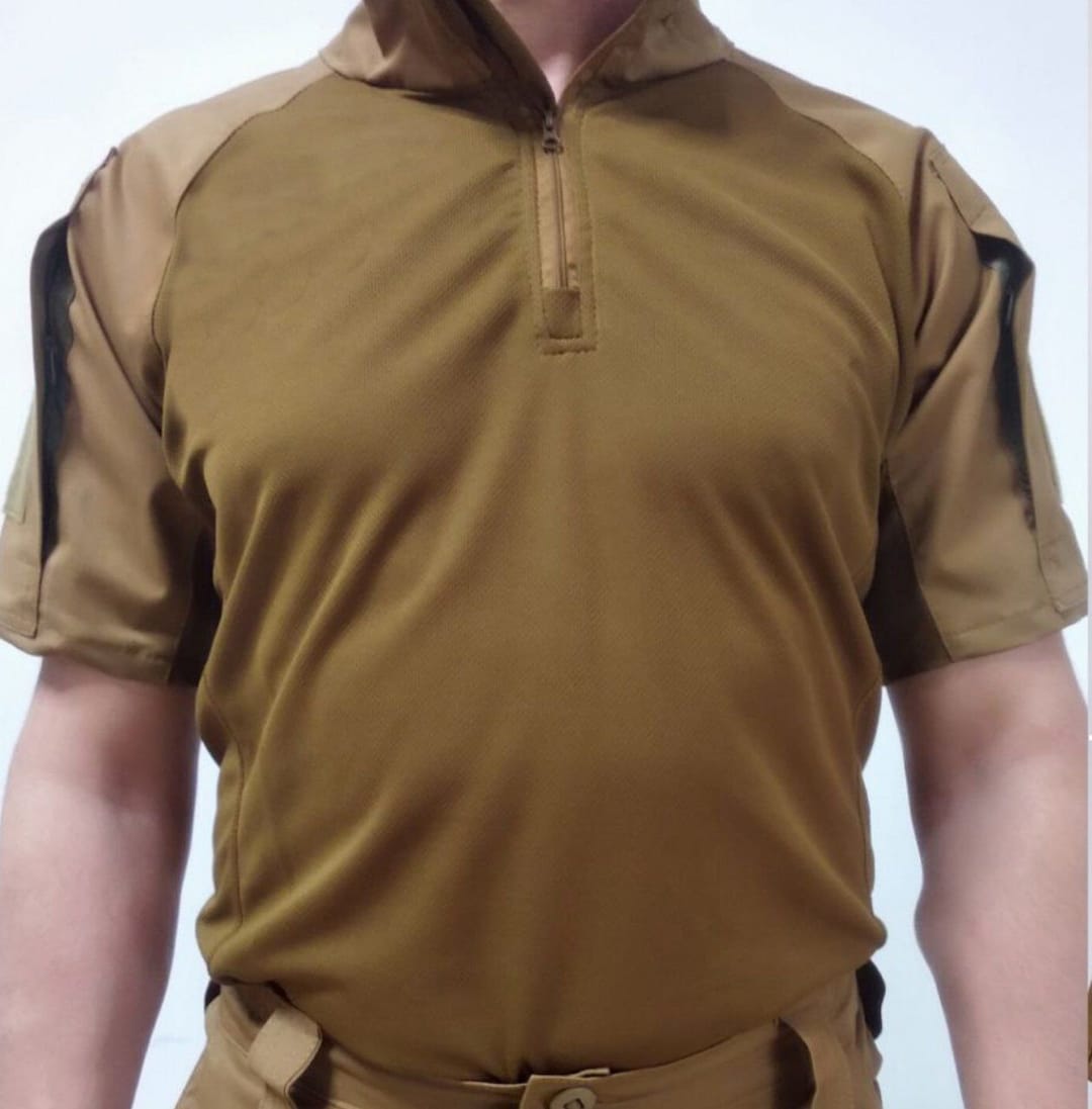 Tactical Combat T-shirt. Ukrainian Army Polo Shirt. Coyote Military ...