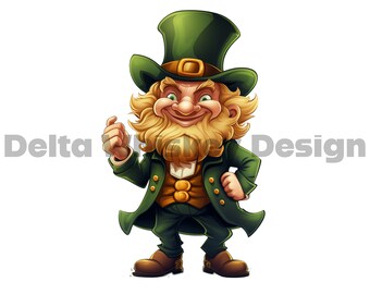 Leprechaun Clipart, St Patricks Day SVG, Shamrock Clipart, Four Leaf ...