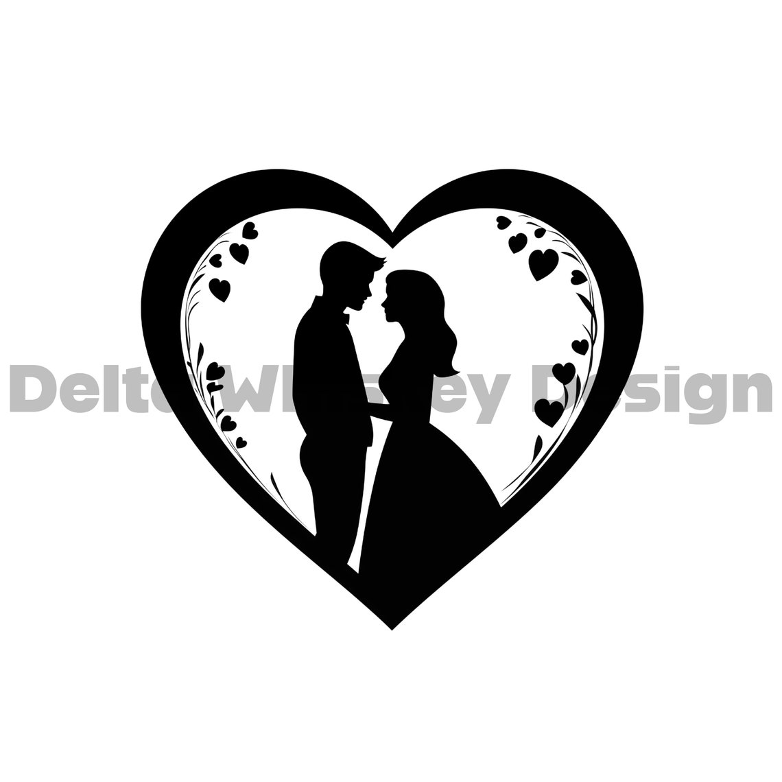 Valentines Day Silhouette, Silhouette, Silhouette Svg, Female ...