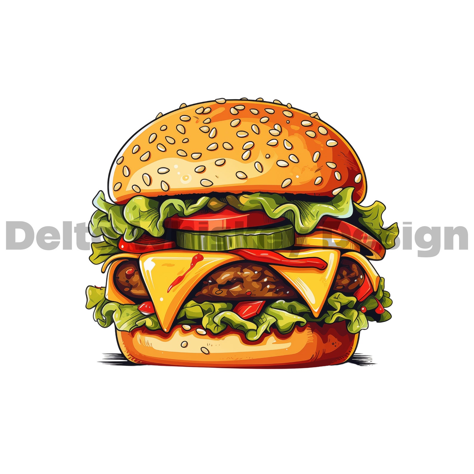 Cheeseburger Svg Logo - Pdf, Png, Jpeg - DIY Culinary Decor, Foodie Art ...