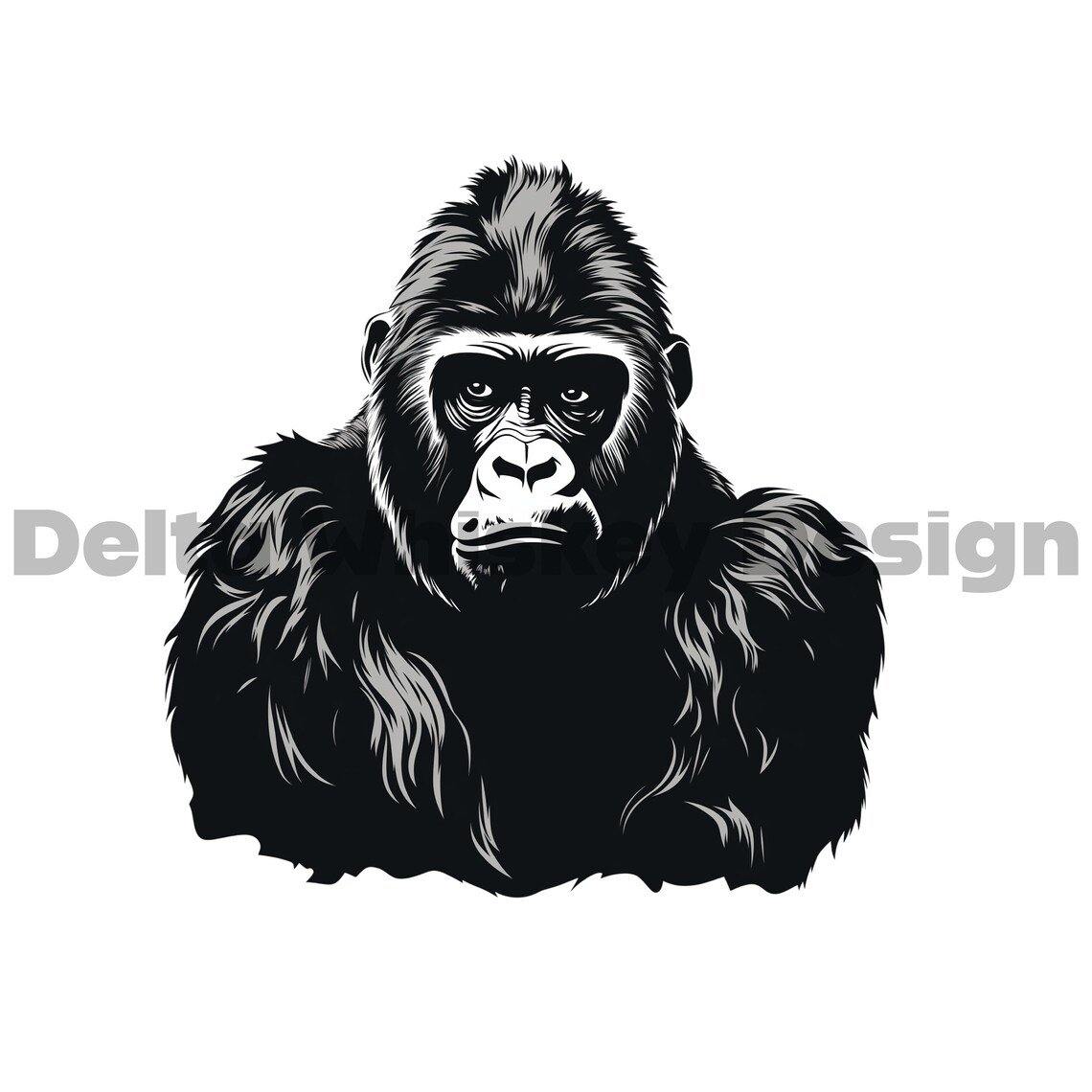 Gorilla Svg, Gorilla Clipart, Jungle Svg, Silverback Png, Silhouette ...