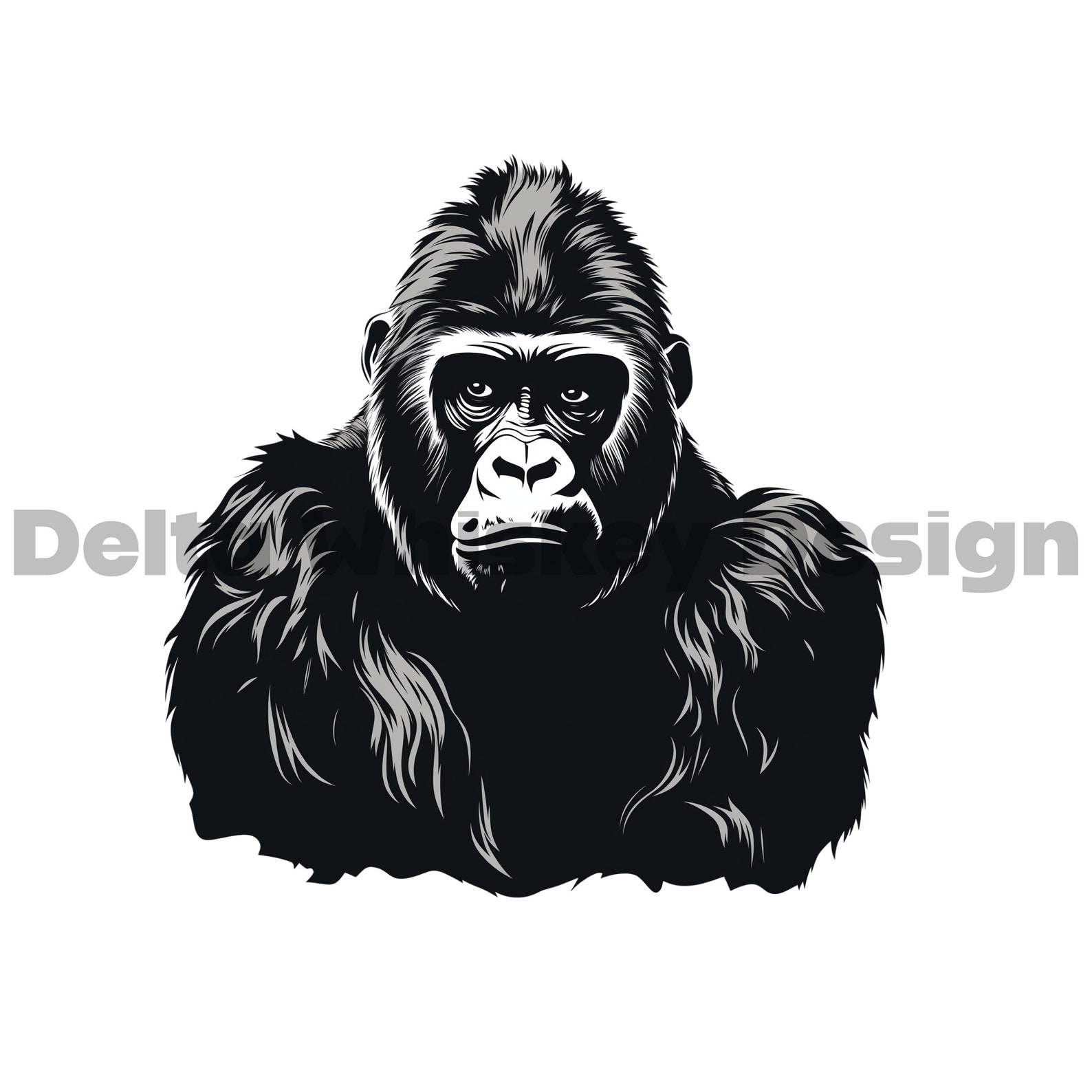 Gorilla Svg, Gorilla Clipart, Jungle Svg, Silverback Png, Silhouette ...