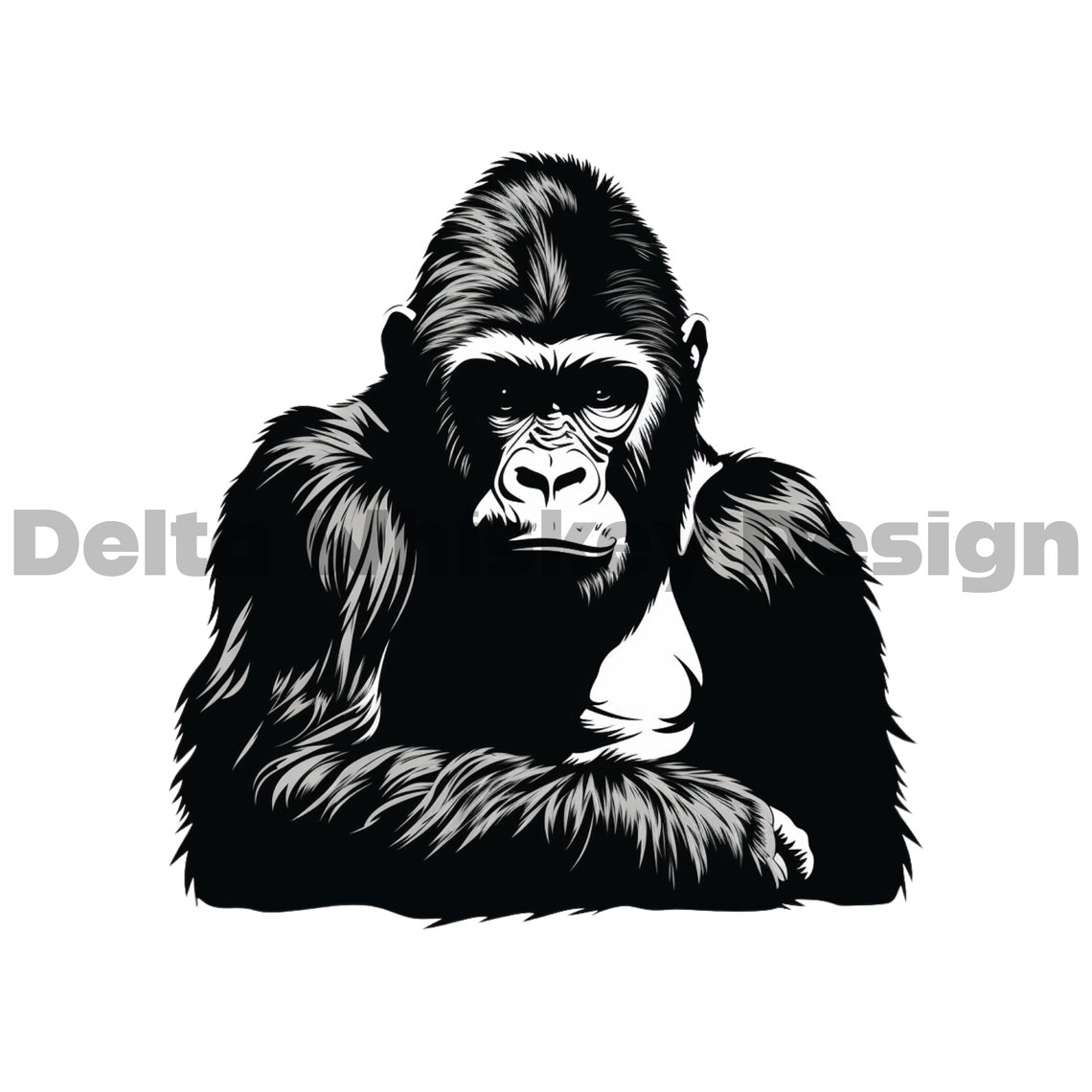 Gorilla Svg, Gorilla Clipart, Jungle Svg, Silverback Png, Silhouette ...