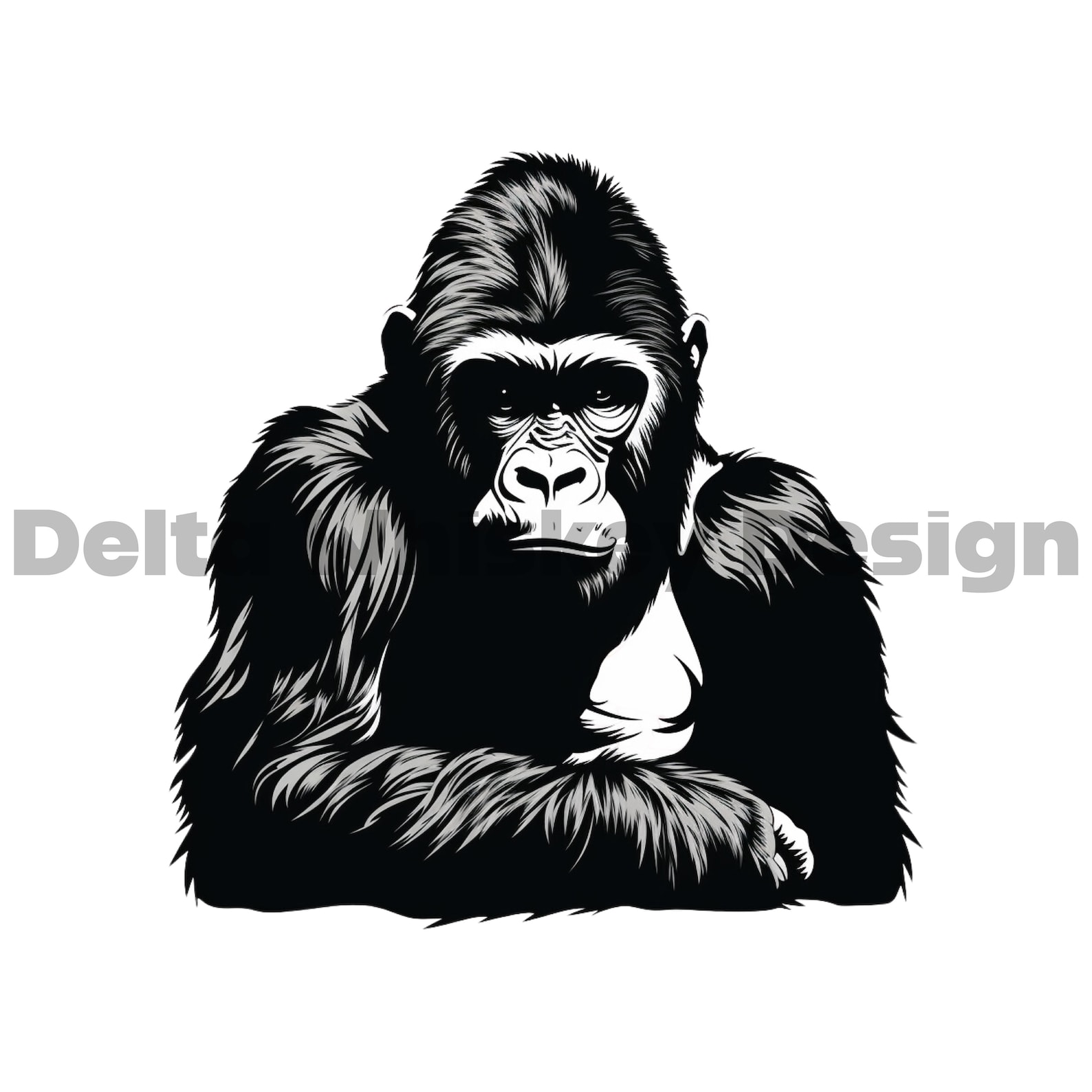 Gorilla Svg, Gorilla Clipart, Jungle Svg, Silverback Png, Silhouette ...