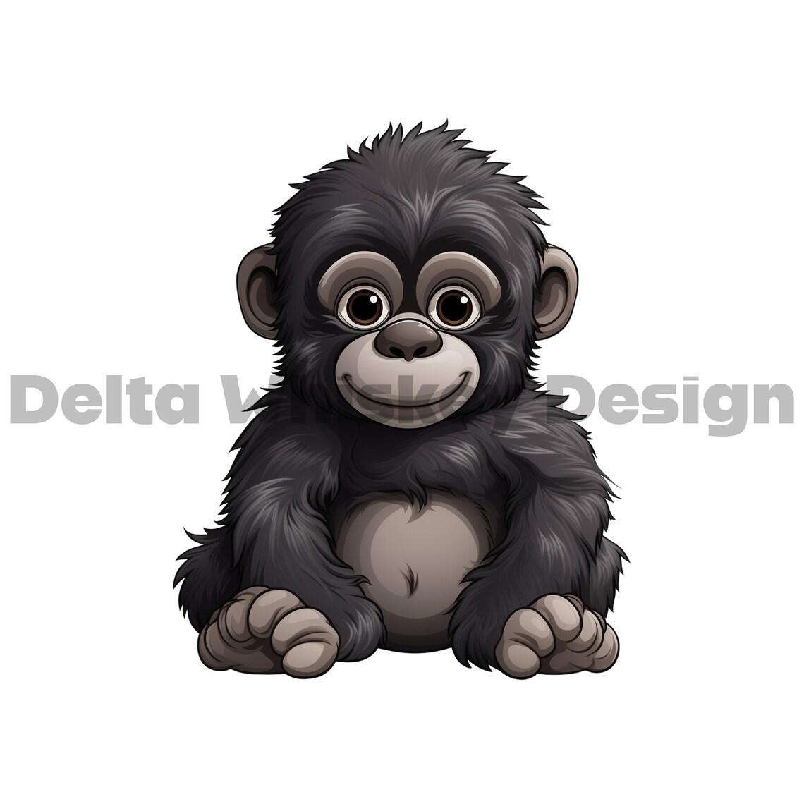 Cute Baby Gorilla Svg, Gorilla Clipart, Jungle Svg, Silverback Png ...